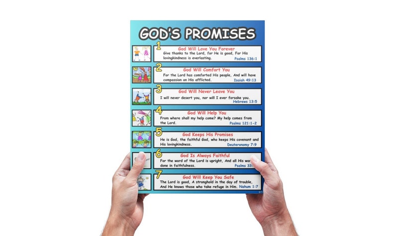 God’s Promises / Printable Bible Chart for Kids – Illustrated Christian ...