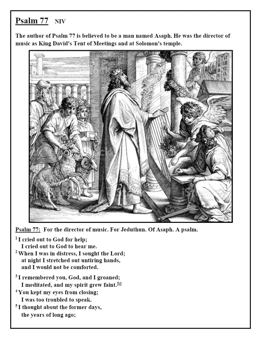 Printable Bible Study Aid, Illustrated: Psalm 77/digital Download - Etsy