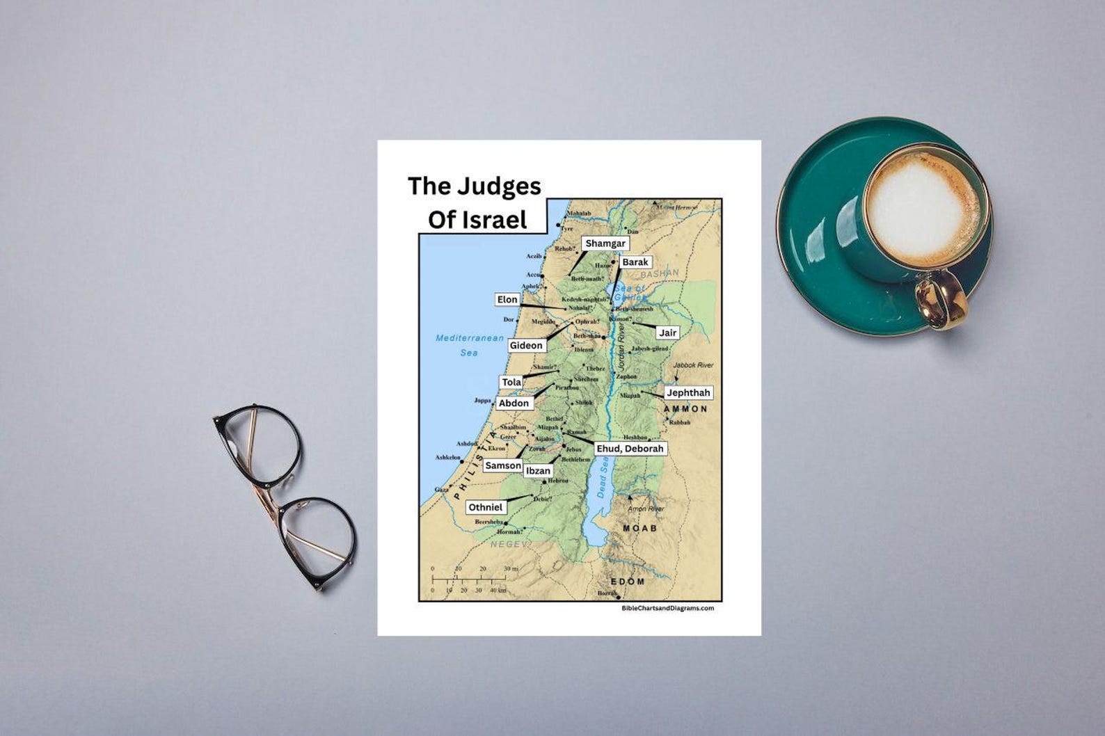 The Judges of Israel” — Printable Bible Study Map | Illustrated Old ...
