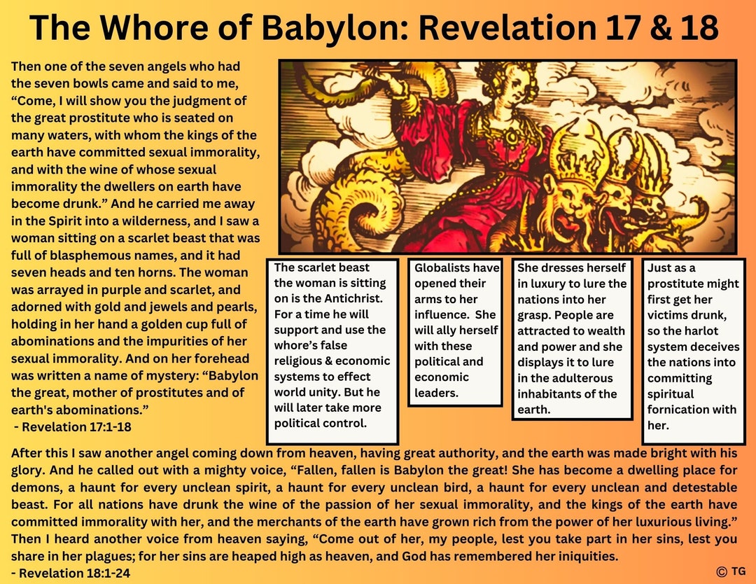 The Whore of Babylon — Revelation 17 & 18 Printable Bible Prophecy ...