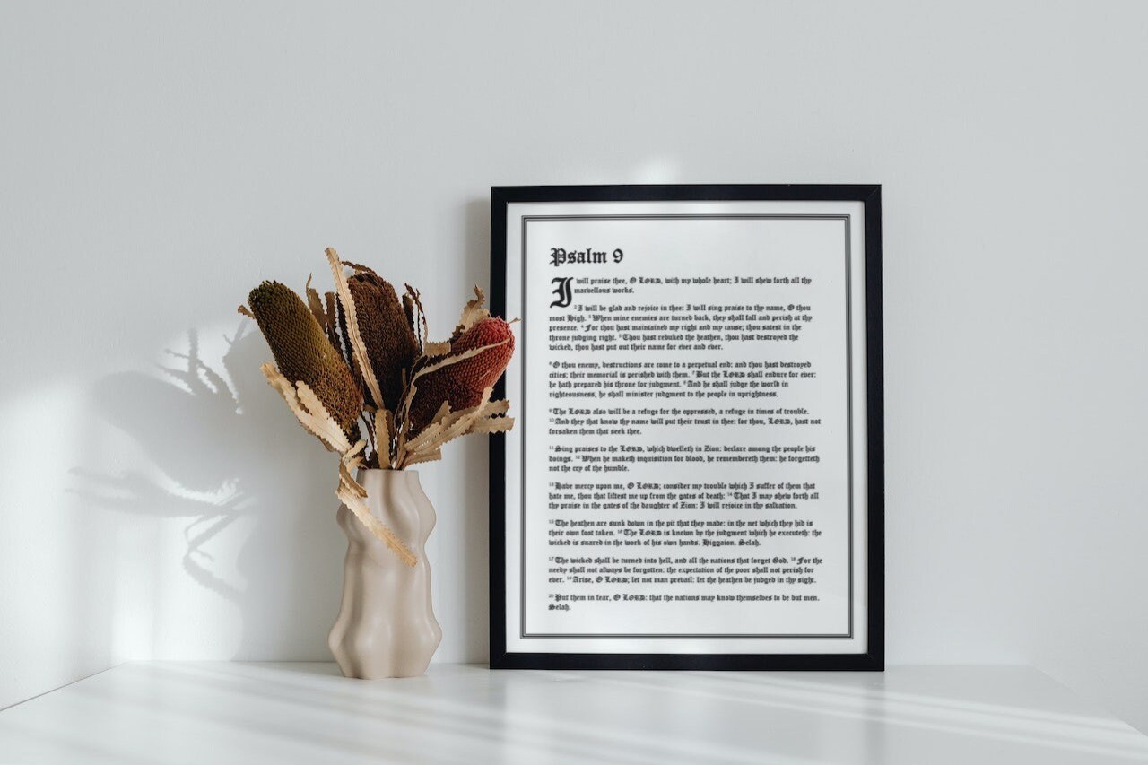 Printable Wall Art/ Psalm 9, King James Version /beautiful Old English ...