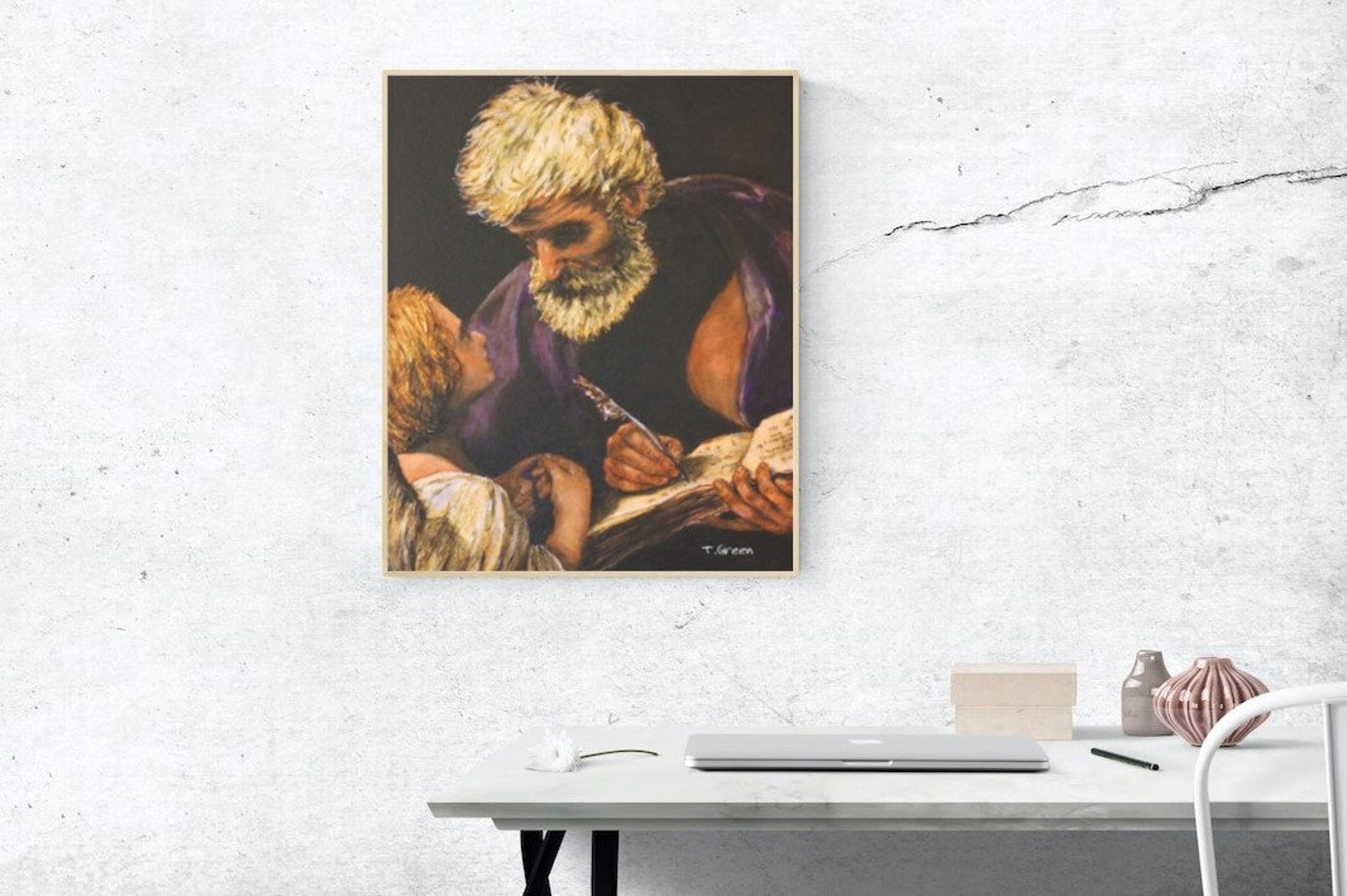 St. Matthew With Angel Oil Painting Art Print (digital Download) - Etsy