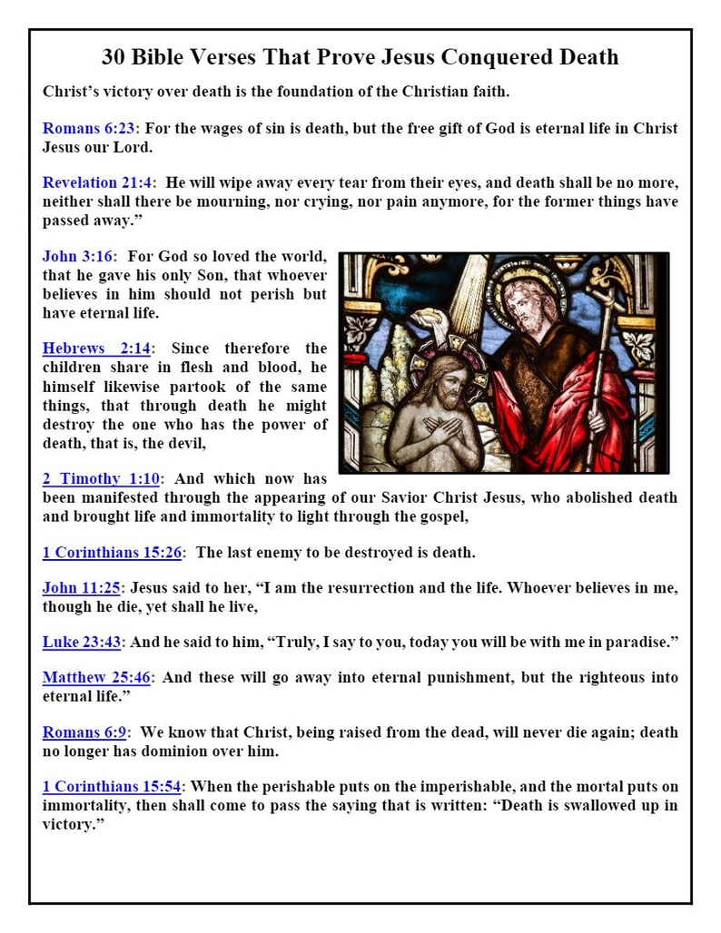 Jesus Conquers Death /illustrated Bible Verse/ Printable Digital ...