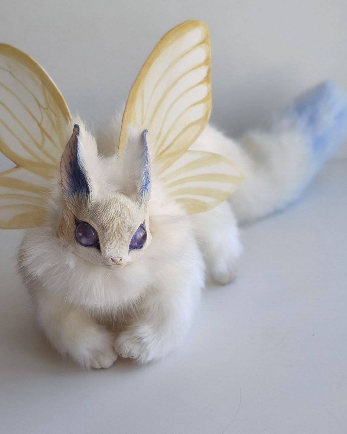 Moth-cat poseable art toy | Etsy