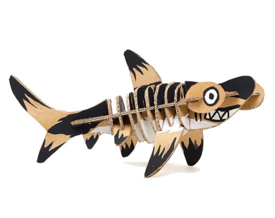 Hammerhead Shark Kit Cardboard DIY Fish Kit 3D Puzzle Children's Crafts ...
