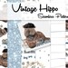 Watercolor Vintage Hippo Seamless Pattern Cute Baby Blue Graphics Hand ...
