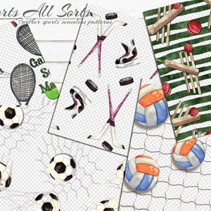 Watercolor Sport Clipart Sport Football Baseball Basketball Hockey ...