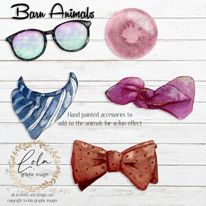 Cute Farm Animal Clipart Red Barn Graphics Pig Sheep Cow Rooster Horse ...