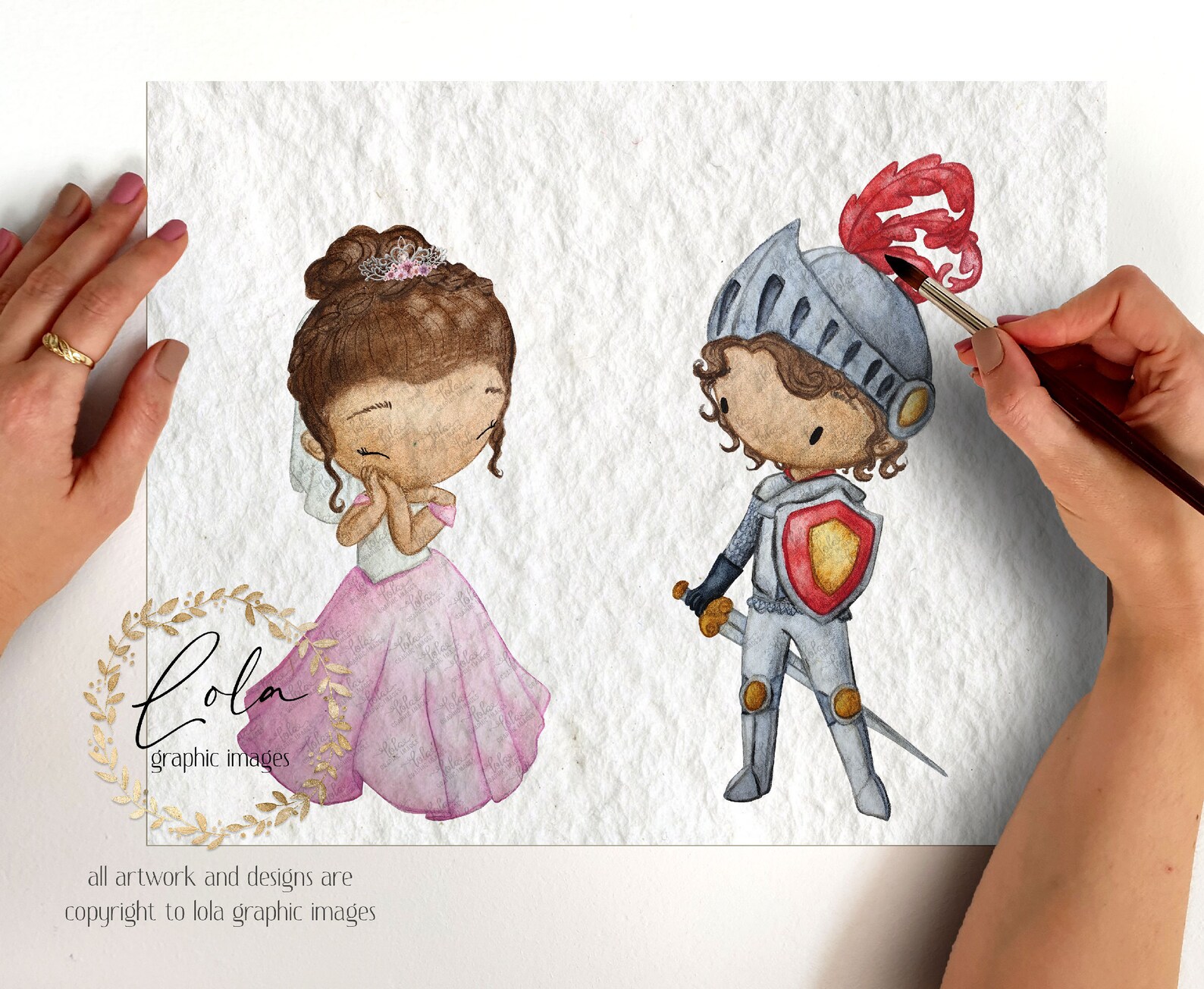 Watercolor Dragon Clipart Knight Princess Graphics Boy - Etsy