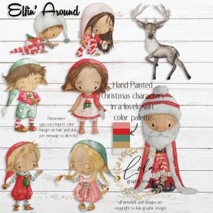 Cute Elf Clipart Father Christmas Santa Clipart Reindeer Art North Pole ...