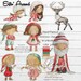 Cute Elf Clipart Father Christmas Santa Clipart Reindeer Art North Pole ...