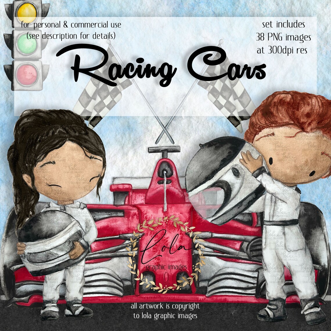 Cute Racing Car Clipart Formula 1 Graphics Cars Clipart | Etsy UK