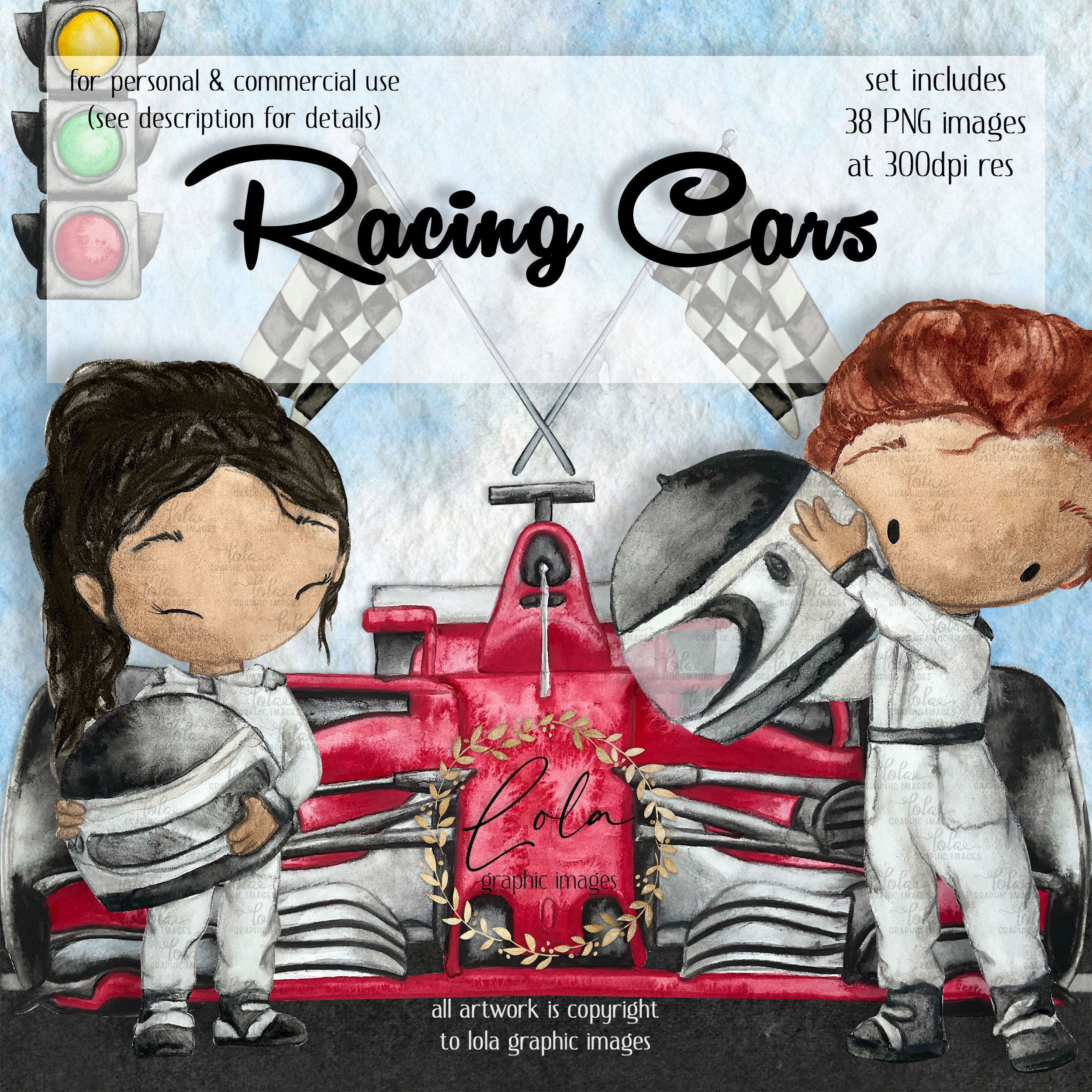 Cute Racing Car Clipart Formula 1 Graphics Cars Clipart | Etsy UK