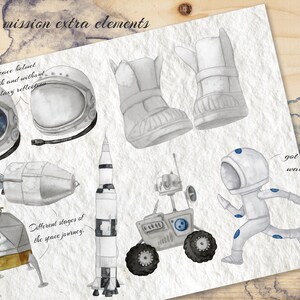 Watercolor Space Clipart Cute Astronaut Party Planet Earth Graphic ...