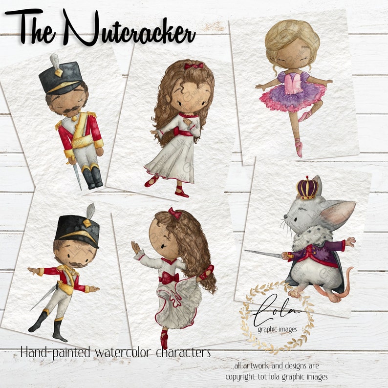 Cute Watercolor Nutcracker Clipart Ballet Images Christmas | Etsy