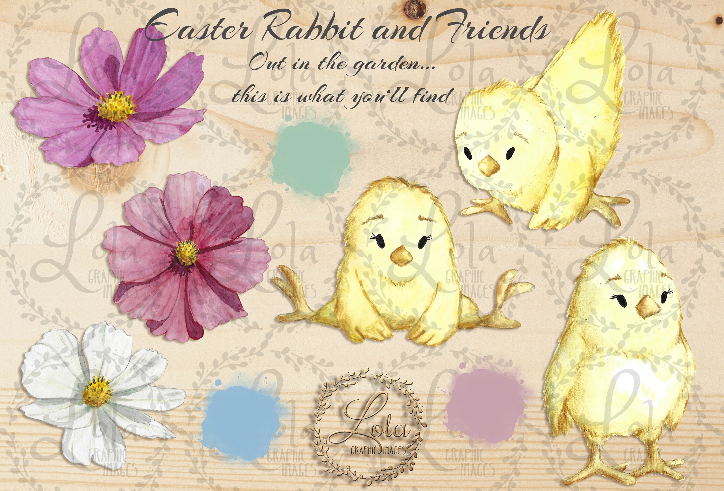 Watercolor Rabbit Clipart Cute Bunny Easter Egg Graphic | Etsy