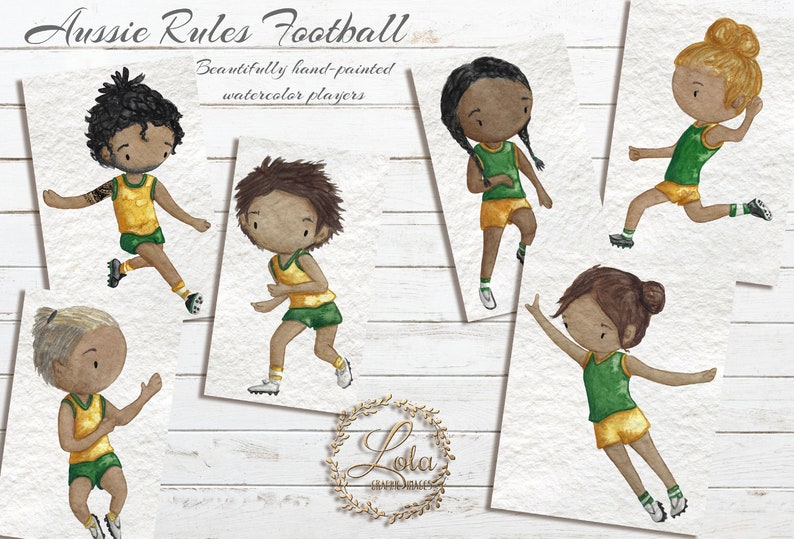 Cute Australian Rules Football Clipart Sport AFL Aussie - Etsy Australia