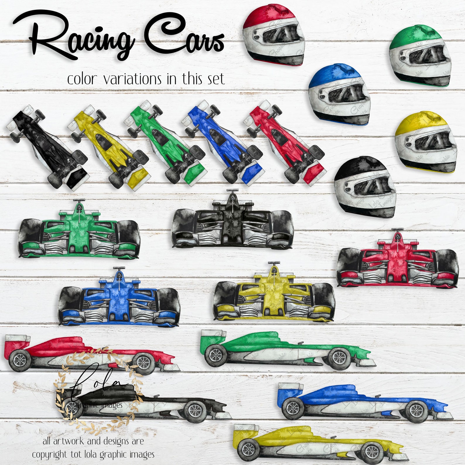 Cute Racing Car Clipart Formula 1 Graphics Cars Clipart | Etsy UK