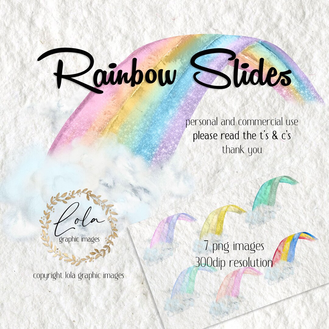 Watercolor Rainbow Clipart Glitter Rainbow Wonky Rainbow - Etsy México