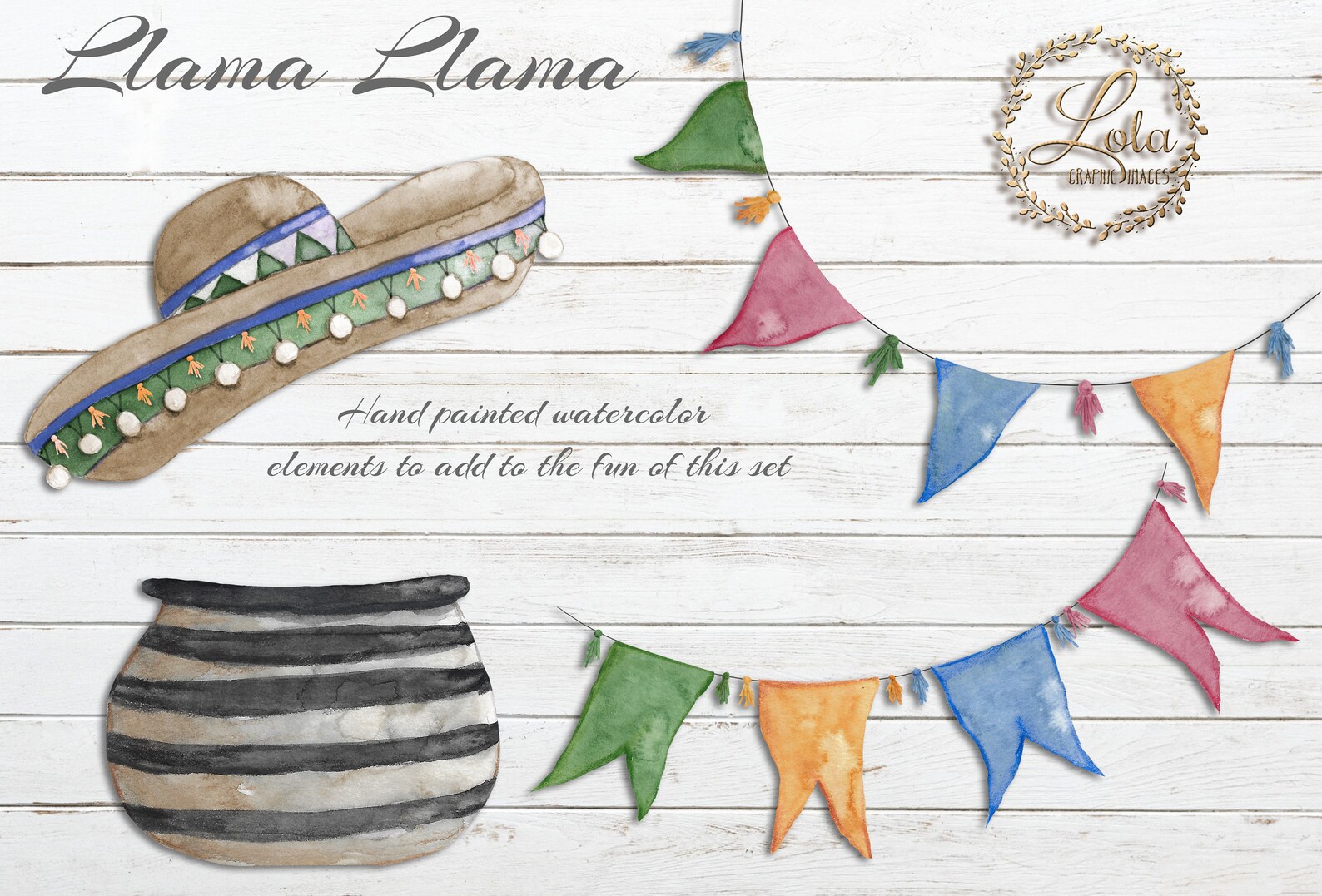 Watercolor Llama Clipart Cute Alpaca Graphics Cactus Art Baby | Etsy