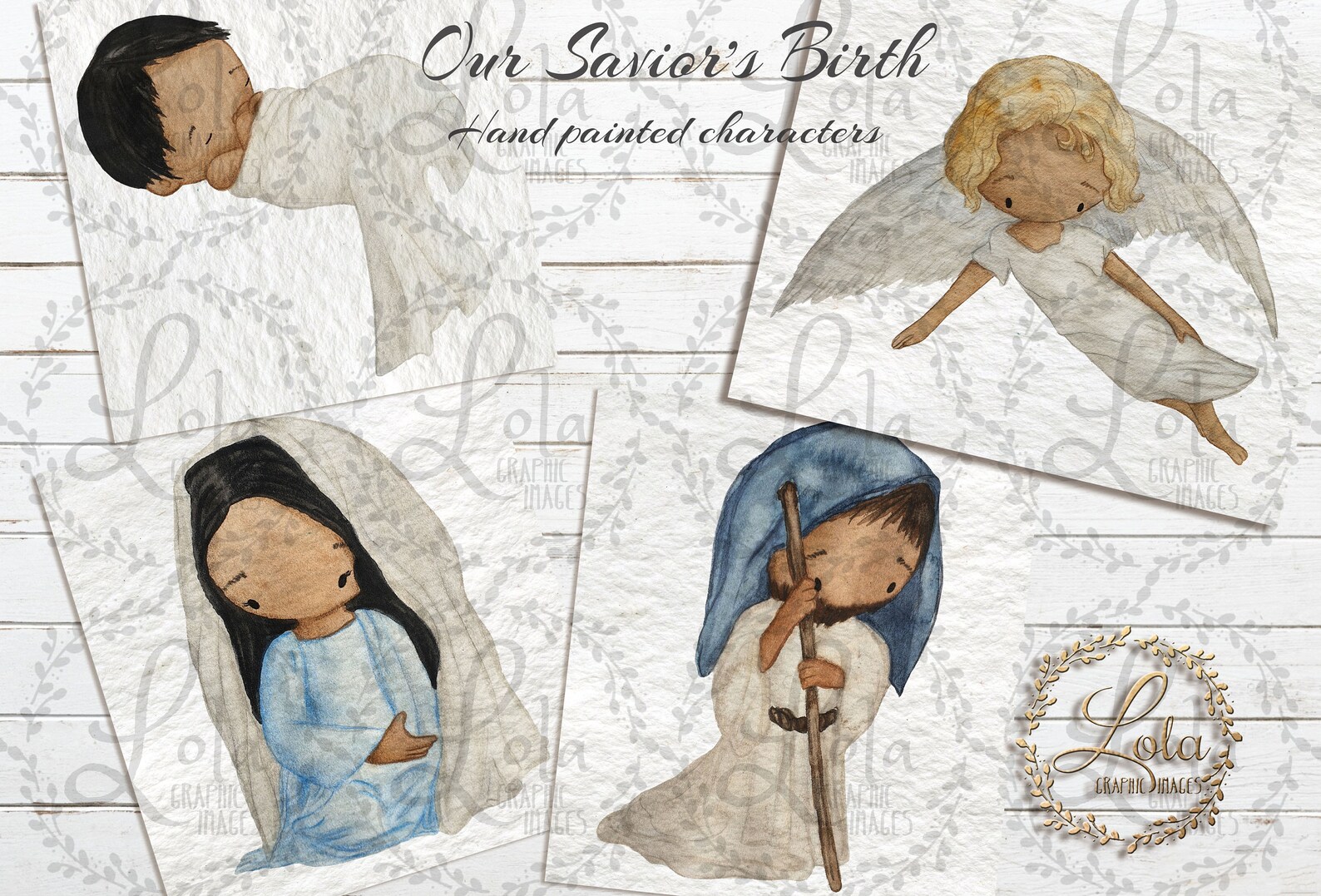 Cute Nativity Clipart Christmas Graphics Baby Jesus Christ | Etsy