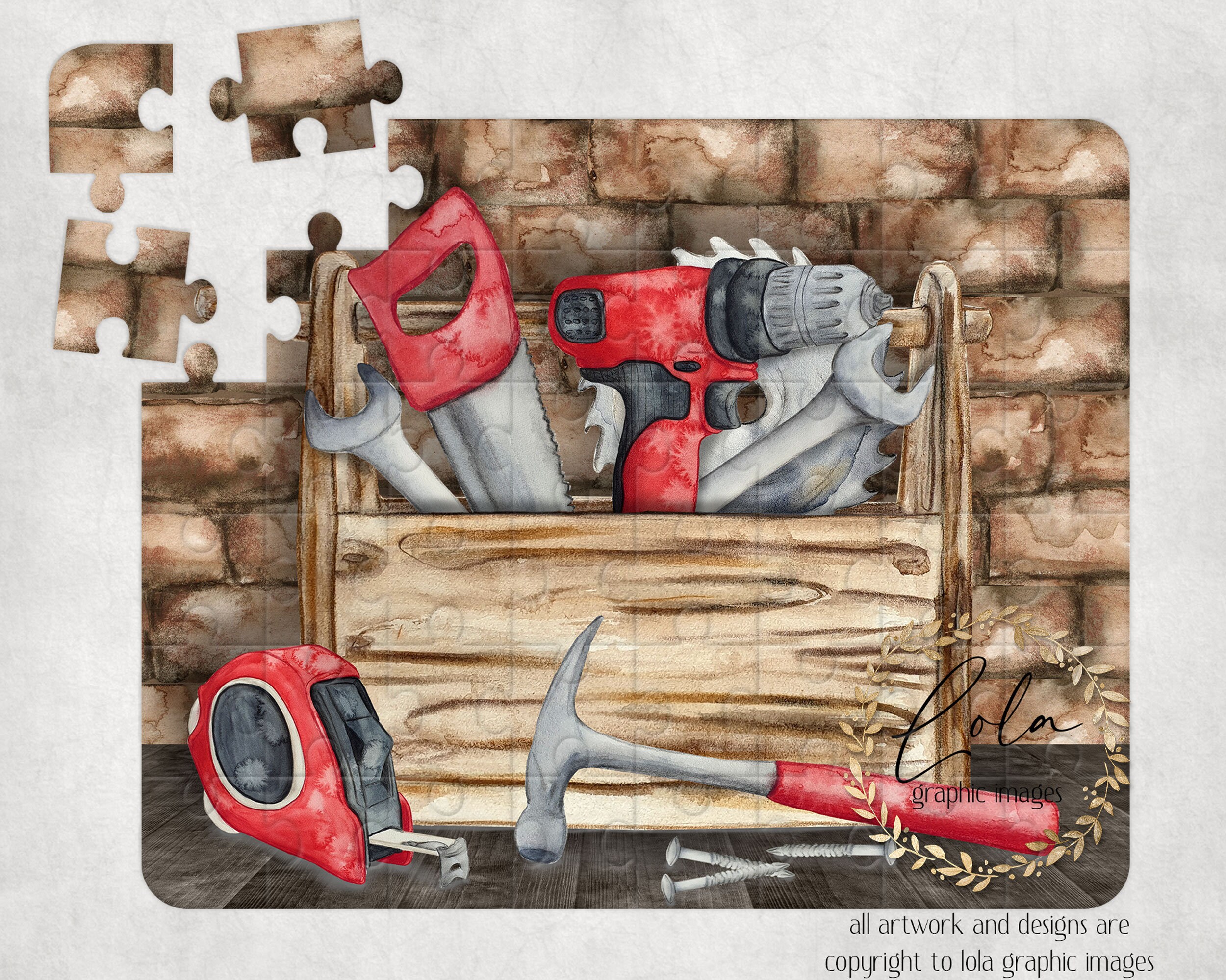 Watercolor DIY Tools Clipart Handyman Images Hammer - Etsy UK
