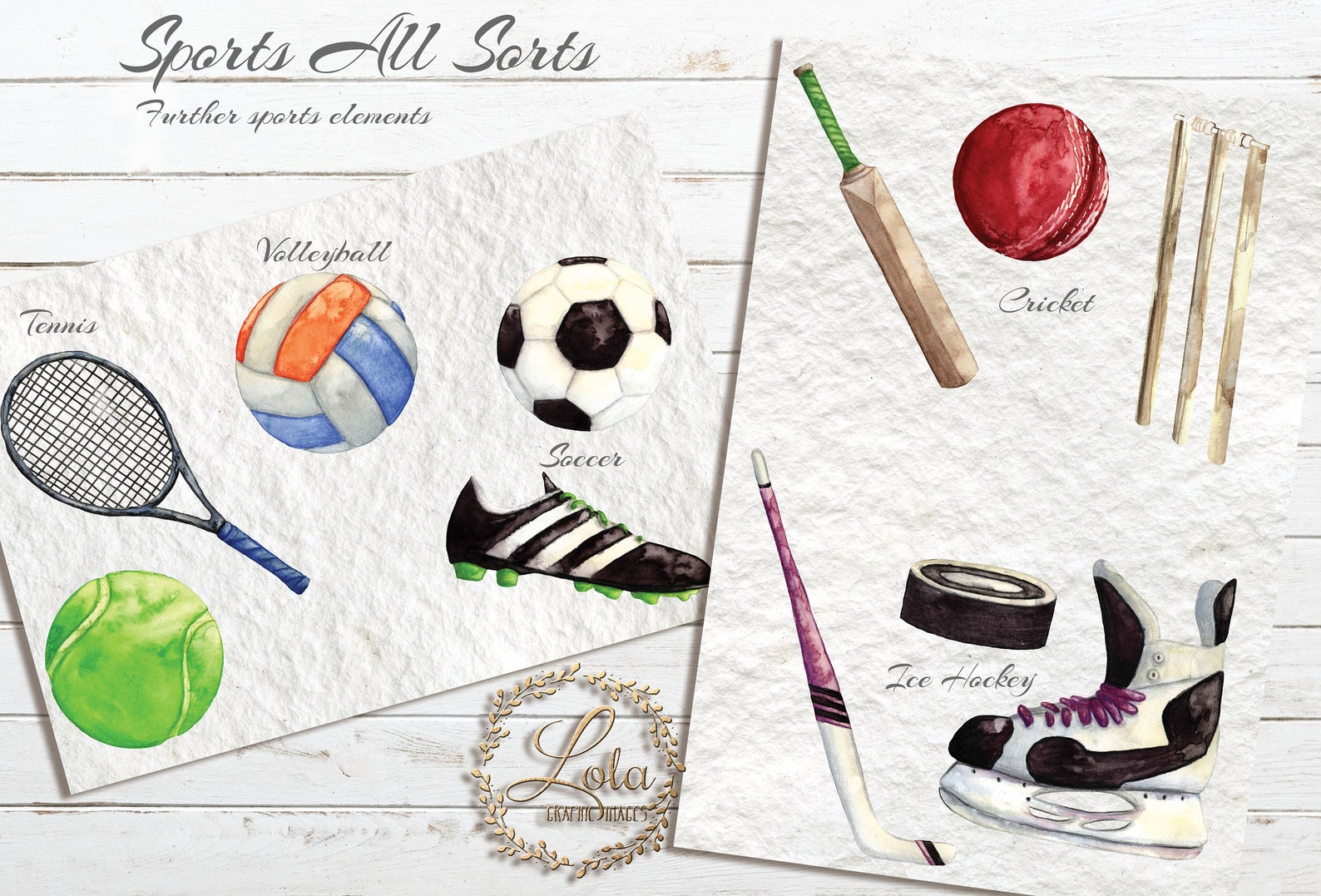Watercolor Sport Clipart Sport Football Baseball Basketball | Etsy