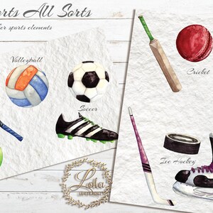 Watercolor Sport Clipart Sport Football Baseball Basketball Hockey ...