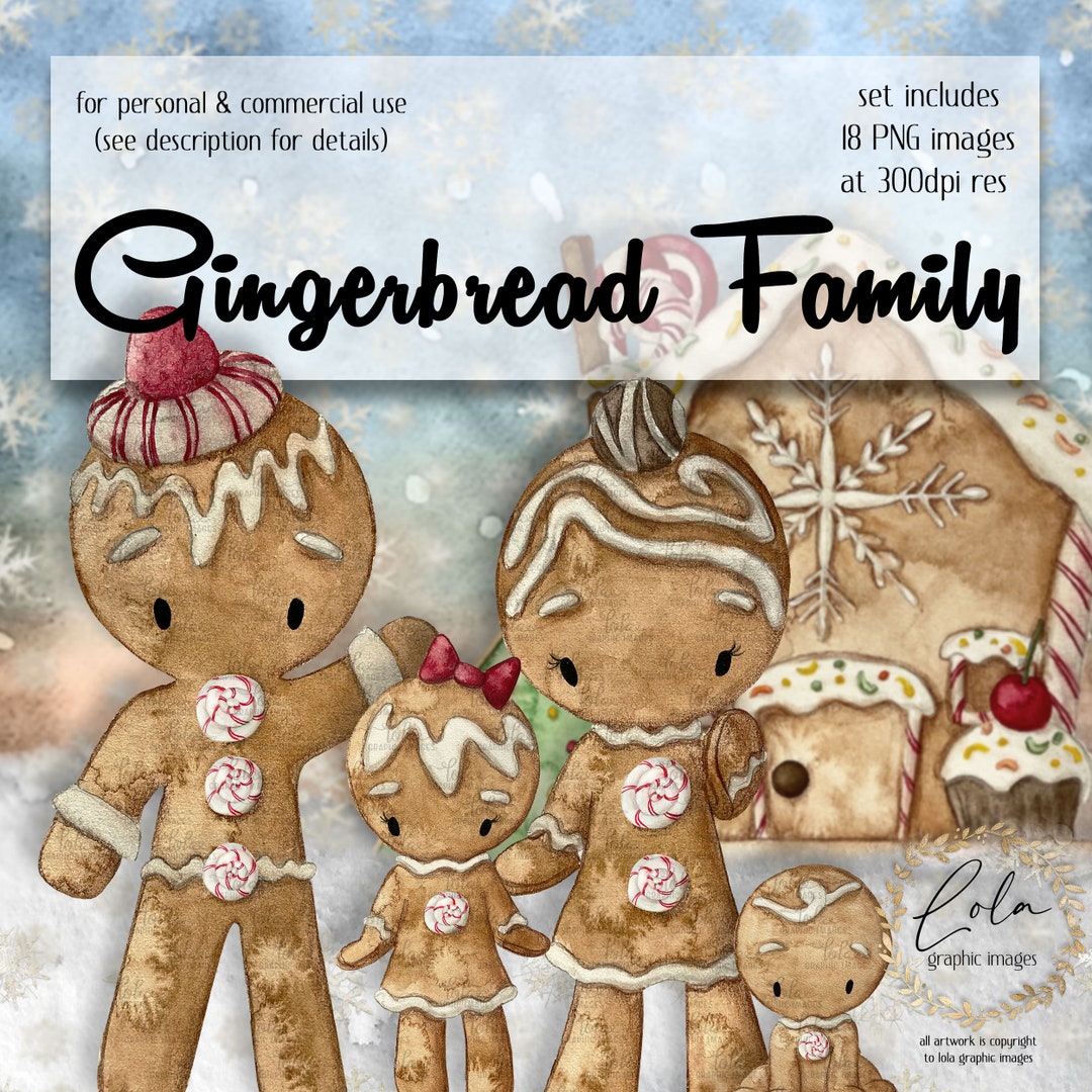 Watercolor Gingerbread Clipart Christmas Image Cookies Ginger House ...