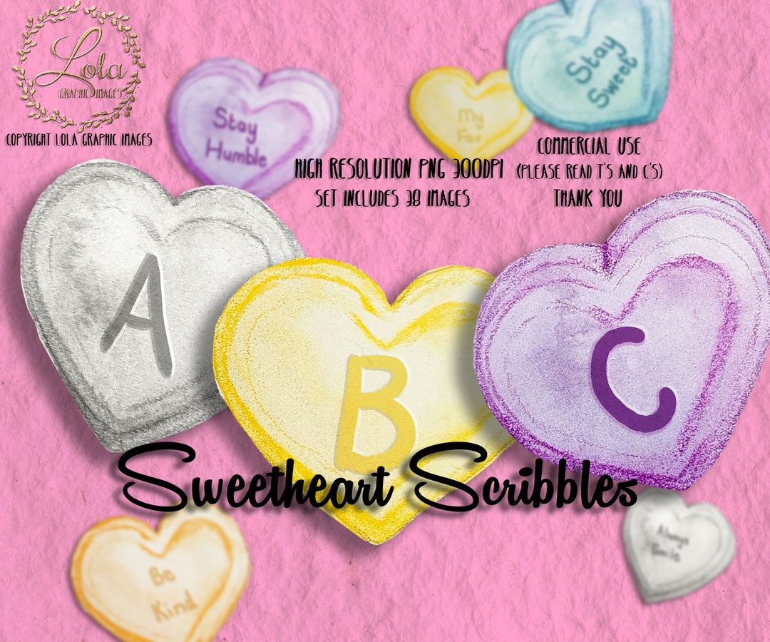 Watercolor Sweetheart Alphabet Clipart , Hand Painted Letters, Hand ...