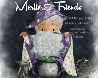 Merlin magic wizard | Etsy