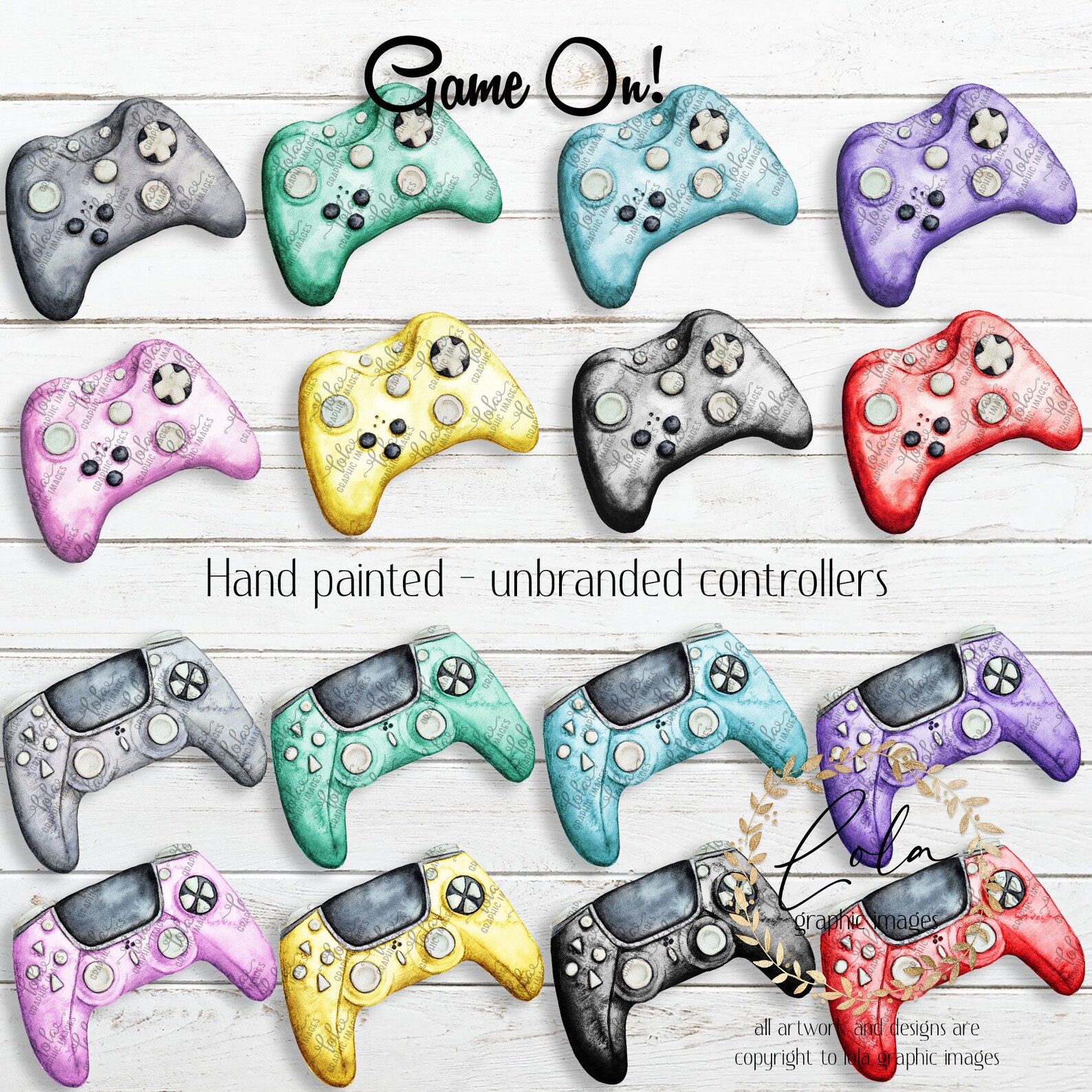Cute Gamer Clipart Controller Graphics Neon Rainbow Clipart - Etsy