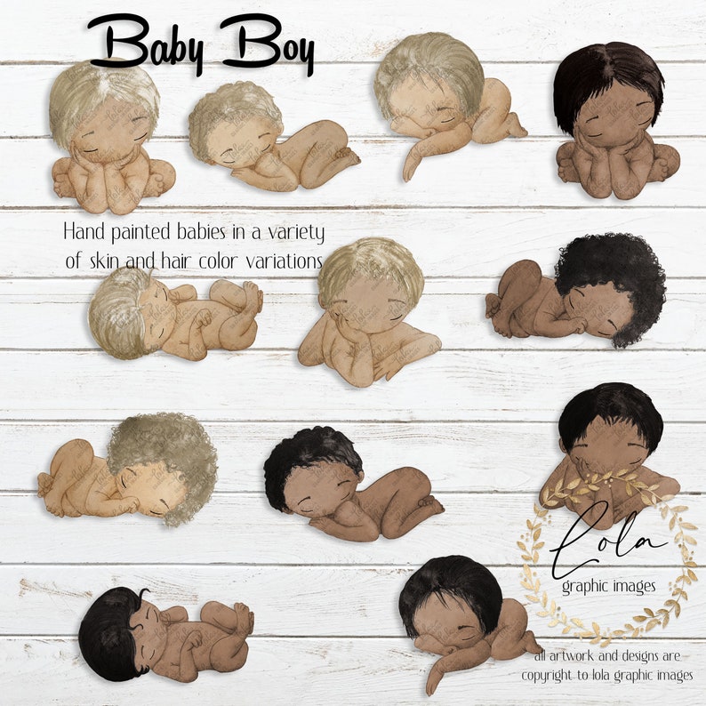 Cute Baby Boys Clipart Christening Graphics Babies Birth - Etsy