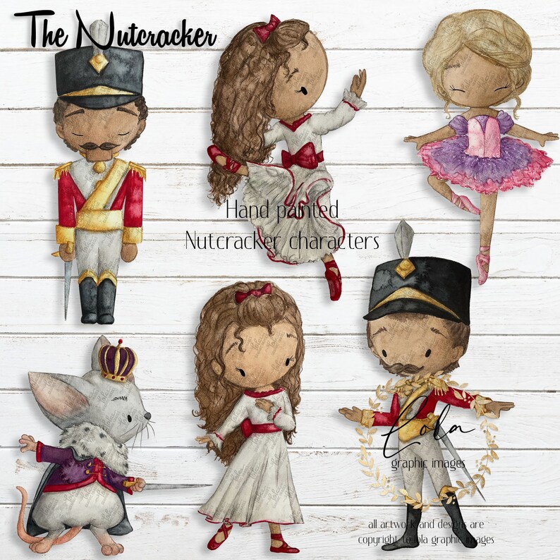 Cute Watercolor Nutcracker Clipart Ballet Images Christmas - Etsy