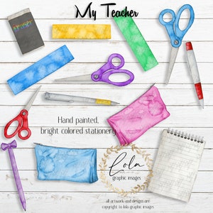 Cute Watercolor Teacher Clipart Back to School Graphics - Etsy