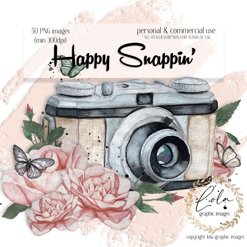 Watercolor Camera Clipart Photography Camera Film Camera - Etsy