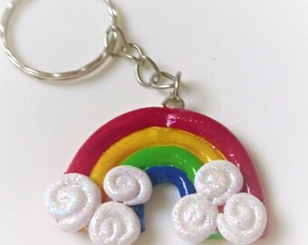 Rainbow Heart Keychain Heart keyring Pride Month Zipper