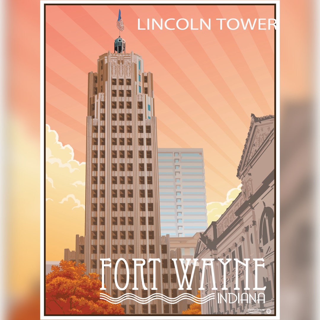 Fort Wayne - Lincoln Tower 18"x24" Print - Etsy