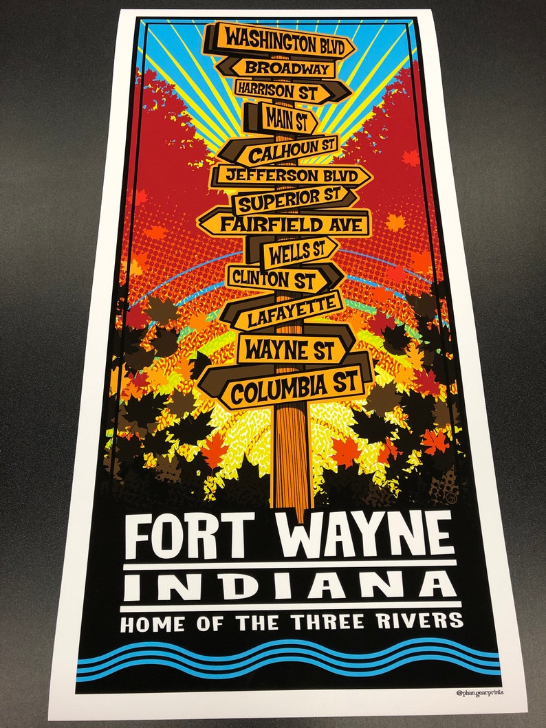 Fort Wayne Indiana: Home of the Three Rivers Print - Etsy