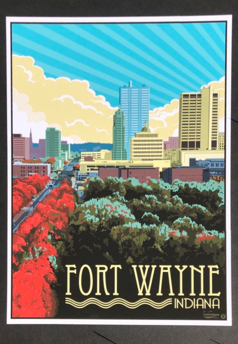 Fort Wayne Skyline 18x24 print | Etsy