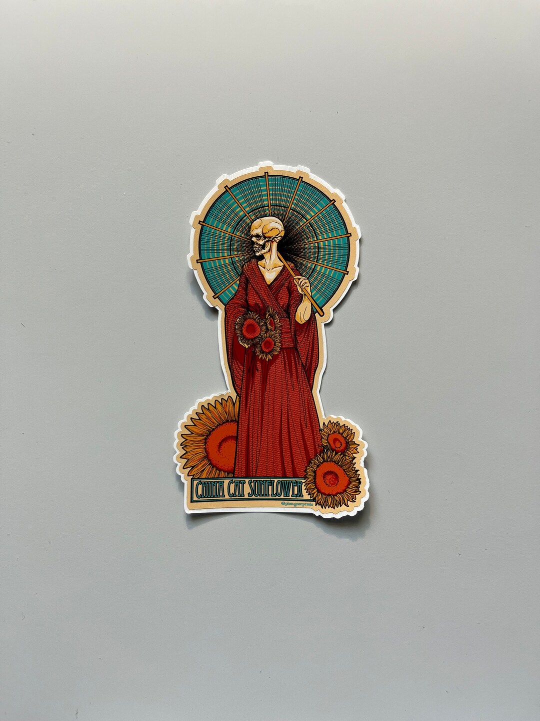 China Cat Sun Flower Vinyl Sticker - Etsy