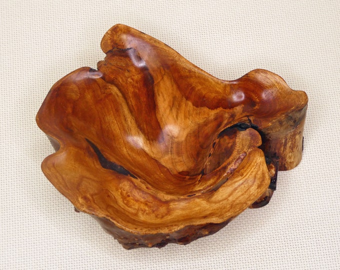 Natural Edge Cherry Root Wood Bowl - Etsy