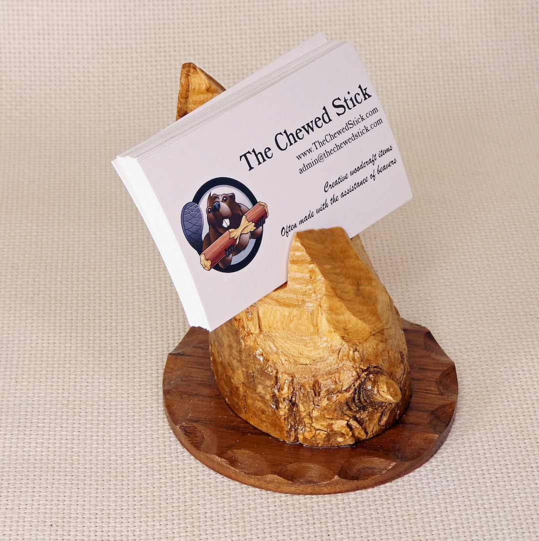 Business Card Holder Made From a Beaver-chewed Log - Etsy