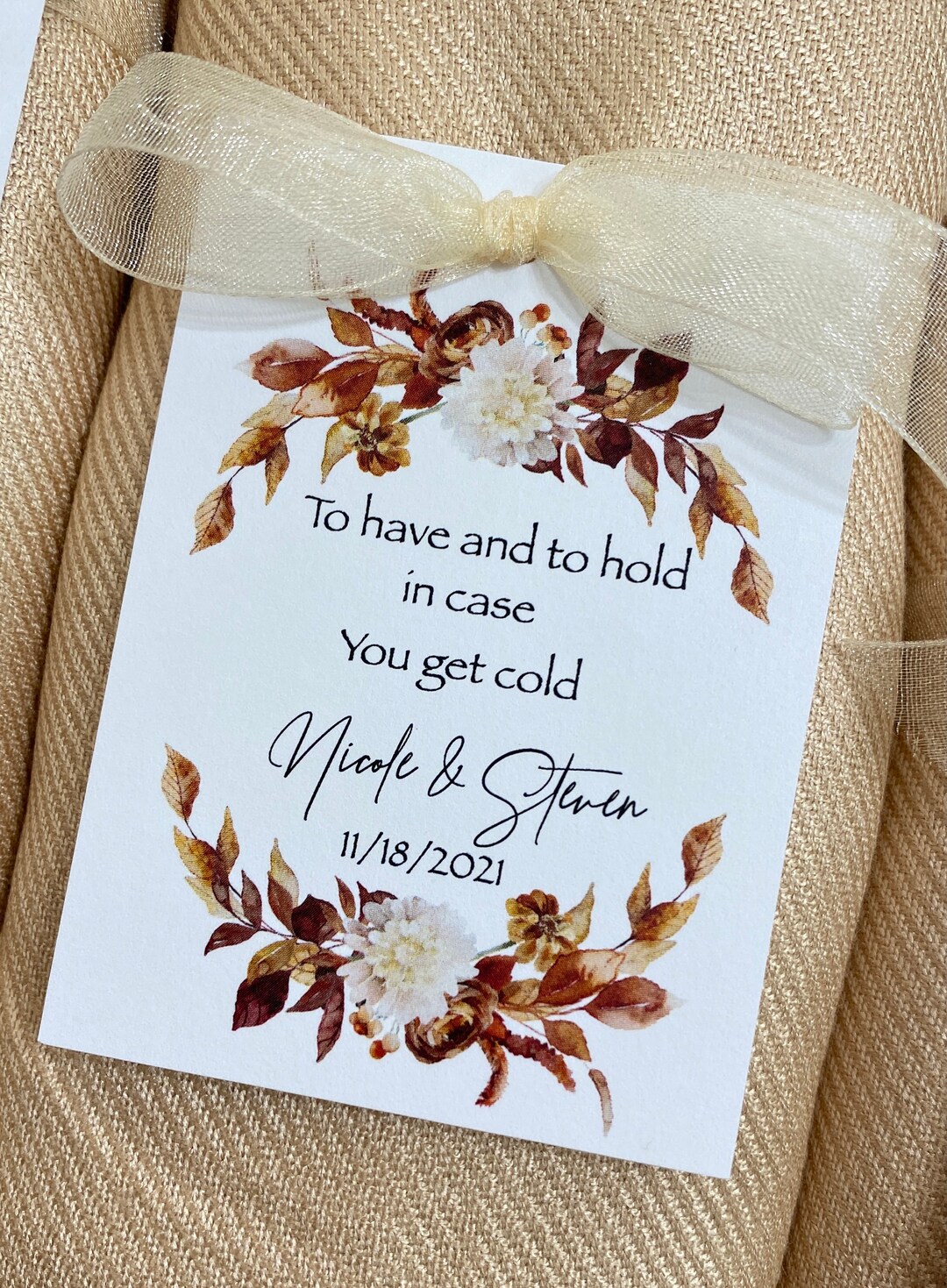 Autumn Wreath Tag or Band. to Have and to Hold Tag. in Case You Get ...