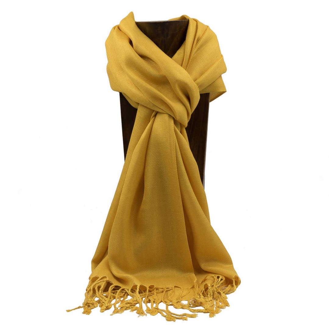 Yellow Mustard Pashmina Scarf: Solid Color Wedding Shawl - Etsy