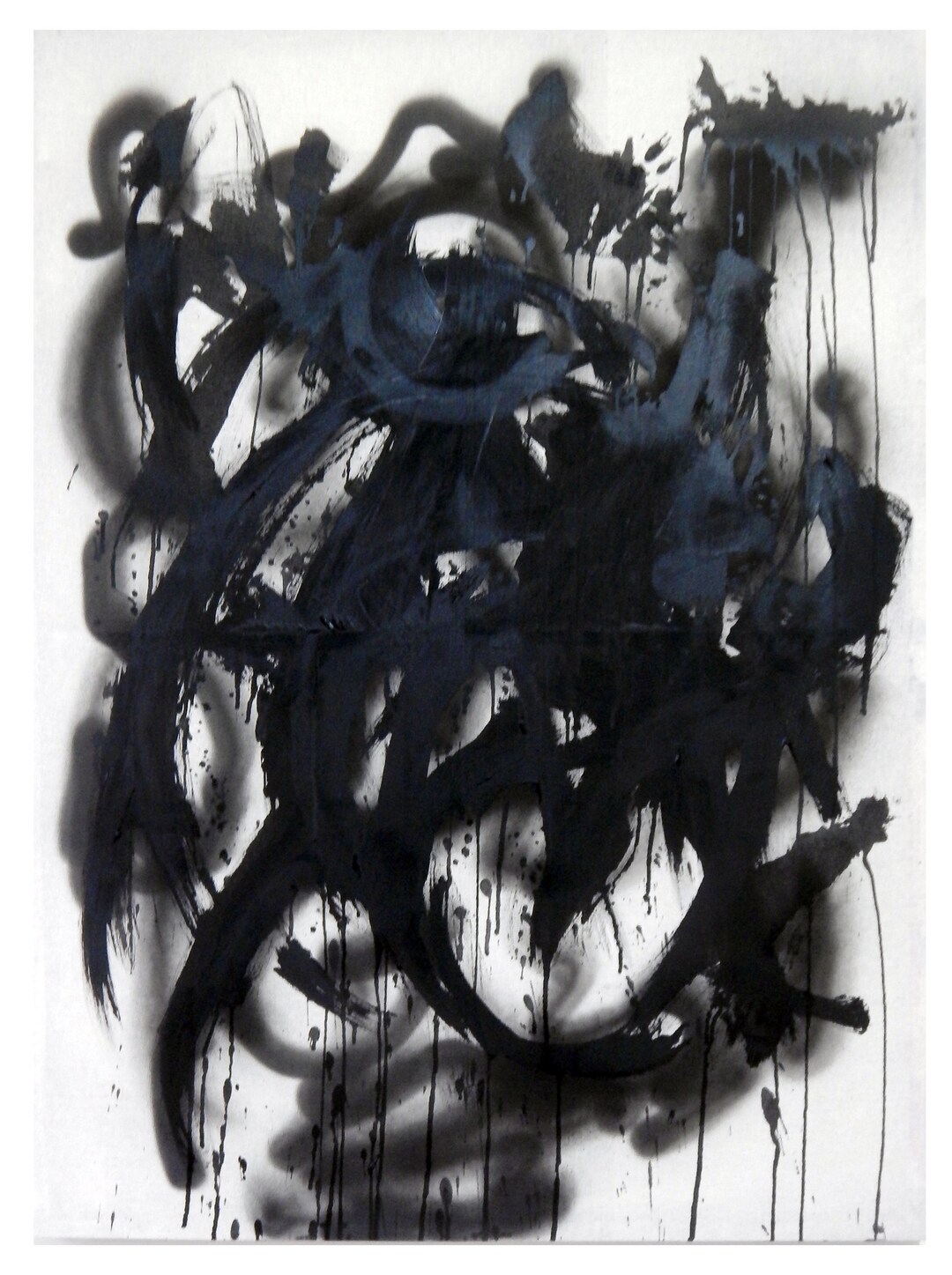 Large Scale Black Abstract Artwork on Canvas (work 17, Dark Abstract ...