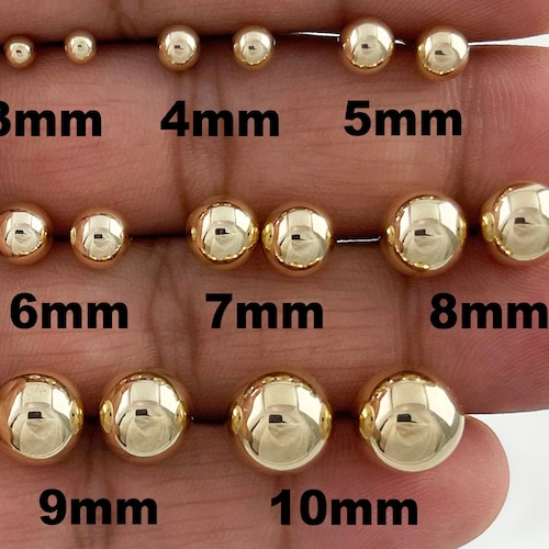 14K Gold Ball Push Back Studs Earring Stud Over 925 Sterling - Etsy