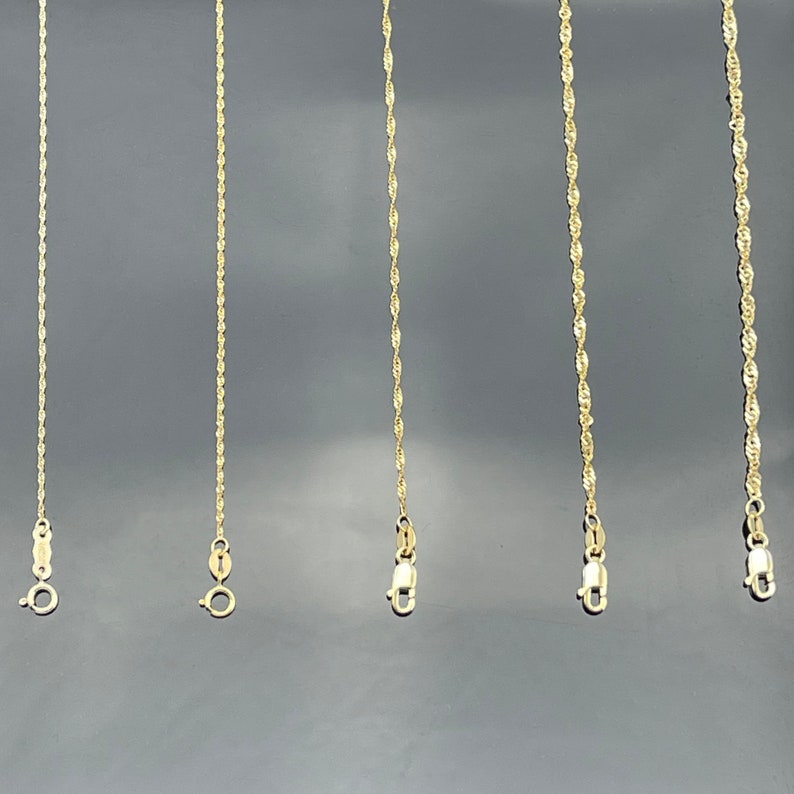 14K Singapore Gold Chain Singapore Necklace 14k Singapore - Etsy