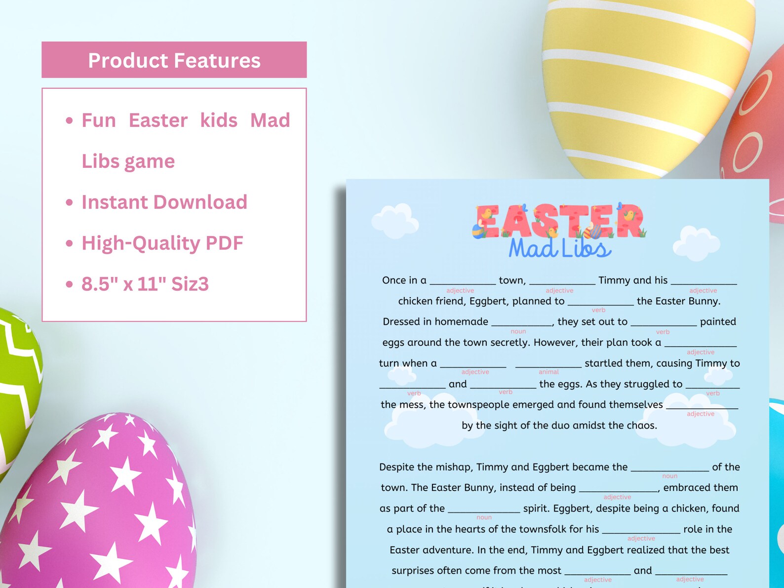 Easter Mad Libs | Easter Activity | Easter Printable Game | Easter ...