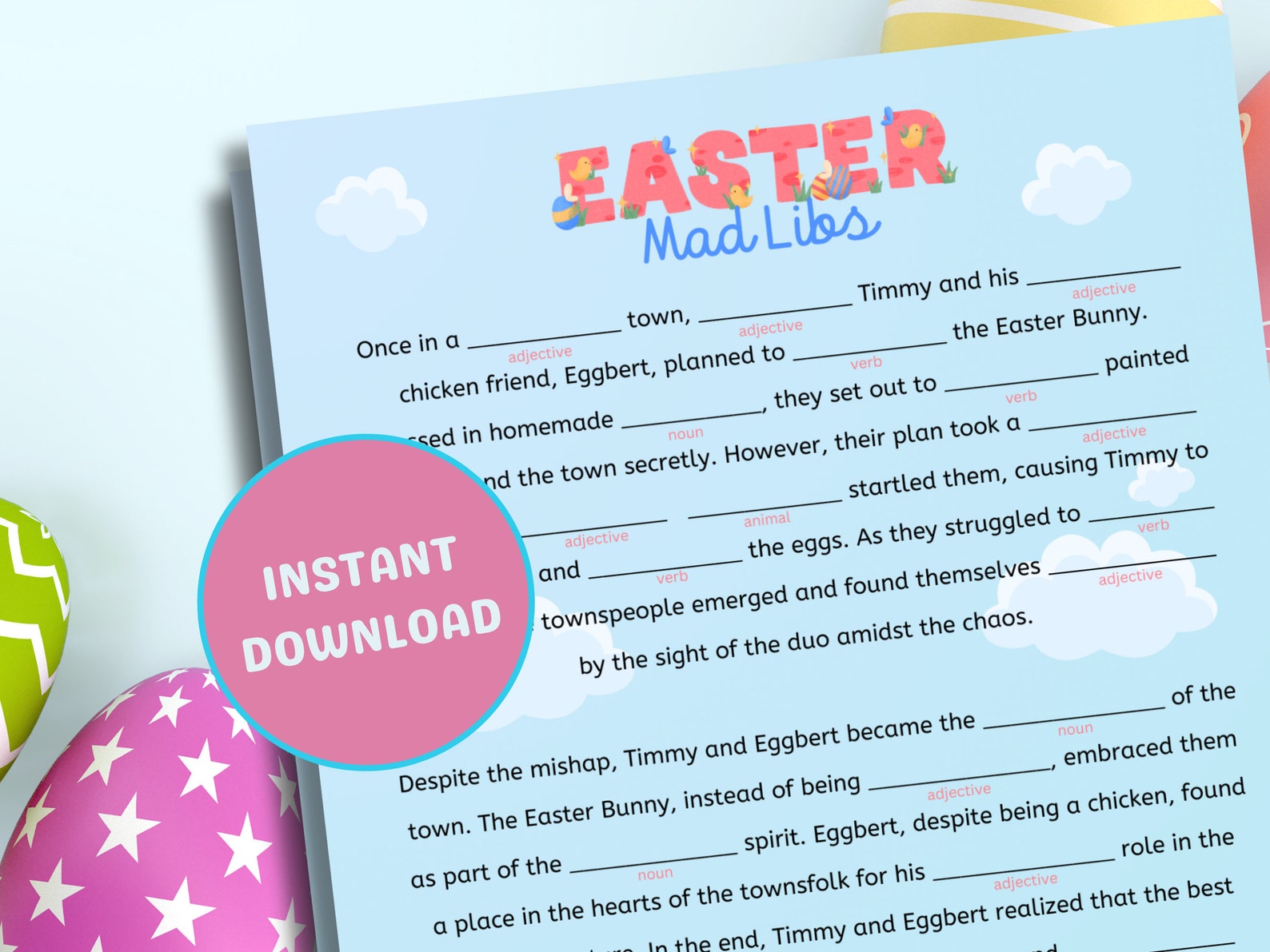 Easter Mad Libs | Easter Activity | Easter Printable Game | Easter ...